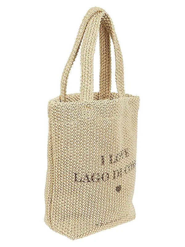 ANITA BILARDI I Love Lago Di Como' Raffia Tote
