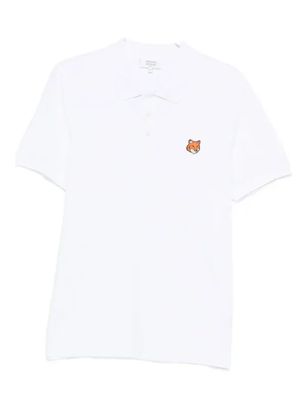 Maison Kitsuné Fox Head Cotton Polo Shirt - White