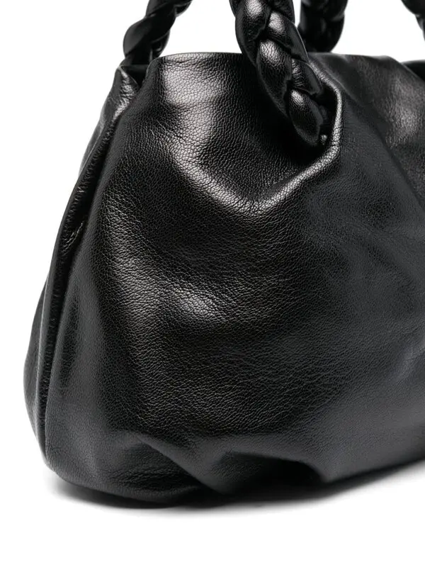Hereu Bombon Medium Leather Handbag With Braided Top Handles