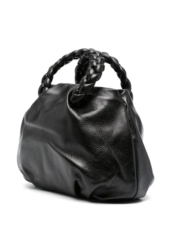 Hereu Bombon Medium Leather Handbag With Braided Top Handles
