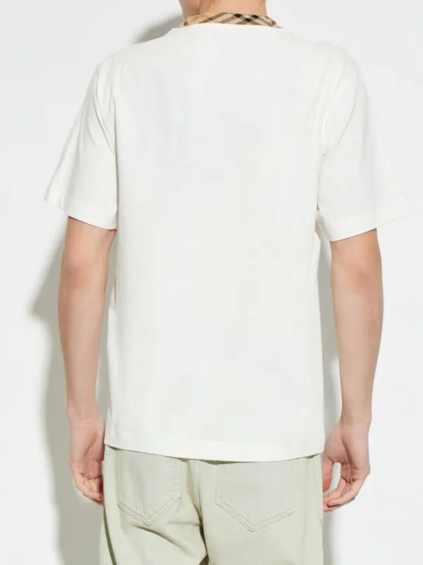 Burberry Checked Collar T-shirt