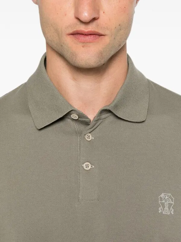 Brunello Cucinelli Logo Cotton Polo Shirt