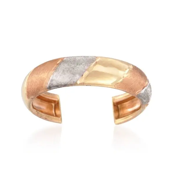 ZAHAV JEWELRY 14k Solid Tri-color Toe Ring