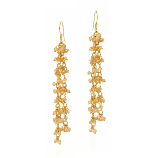 JAREDJAMIN Eloise Citrine Cluster Vine Dangle Earrings - Gold