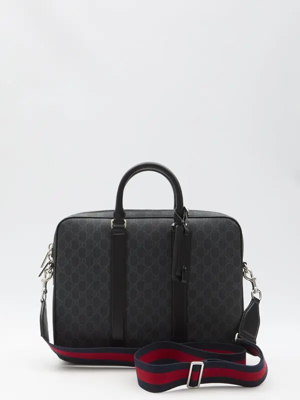 Gucci Monogram Briefcase - Black
