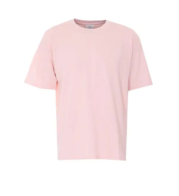 Saint Laurent Tonal Cassandre Embroidered Crewneck T-shirt - Rosa