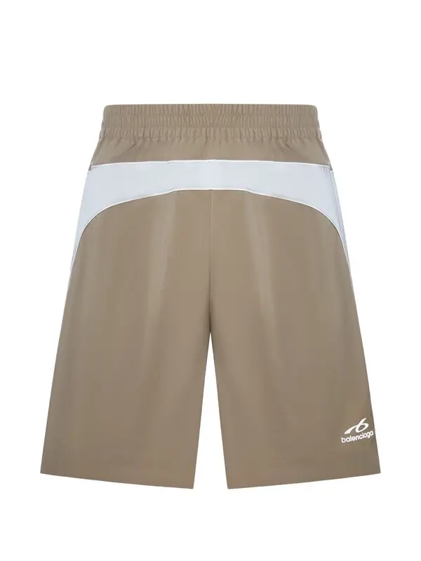 Balenciaga Paneled Logo Print Shorts - Grey