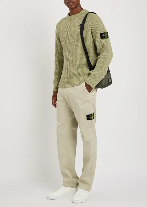Stone Island Ribbed Bouclé Cotton-blend Jumper - Green Light