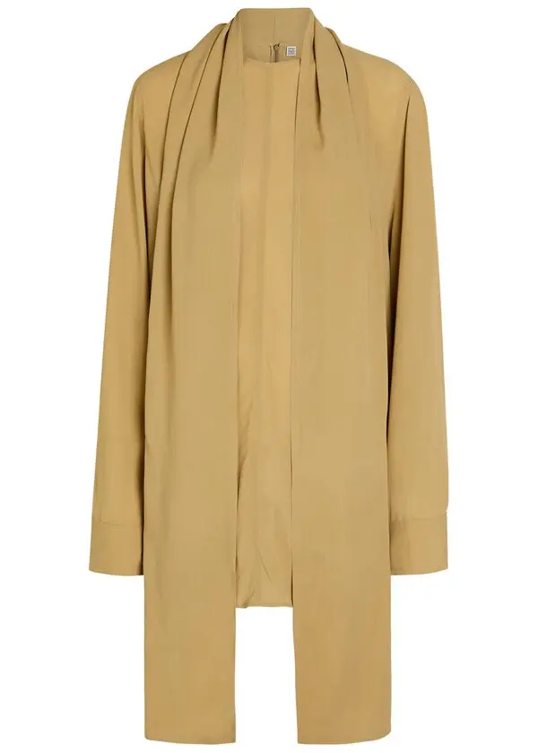 TOTEME Draped Scarf Woven Blouse