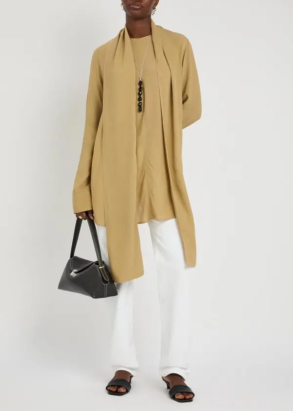 TOTEME Draped Scarf Woven Blouse