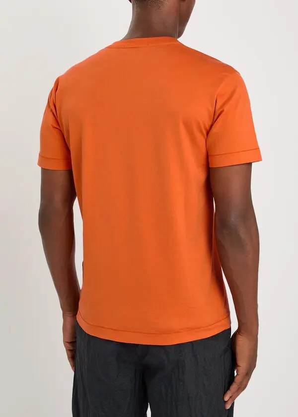 Stone Island Compass Logo Cotton T-shirt - Orange