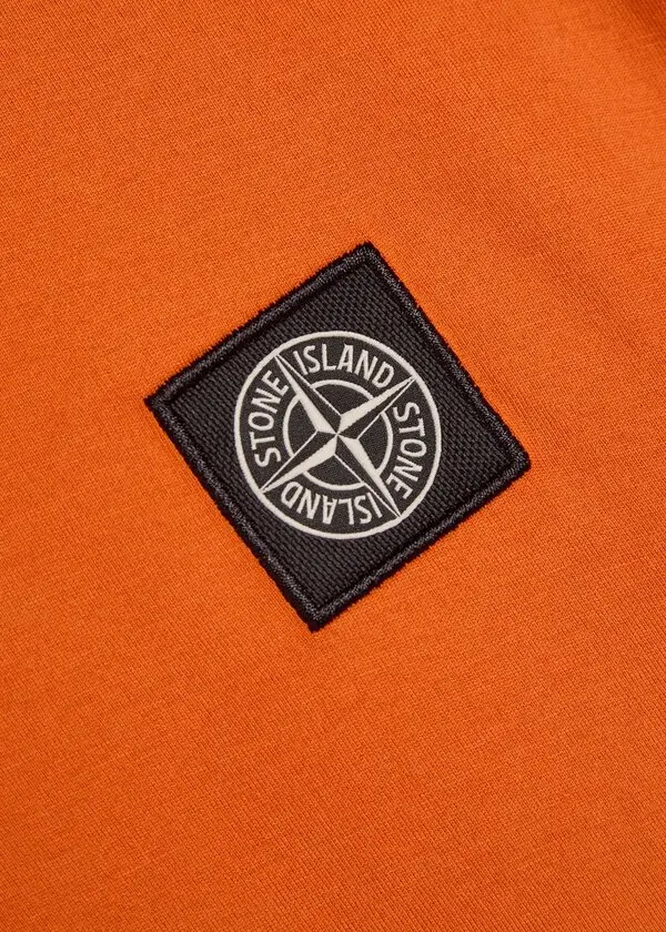 Stone Island Compass Logo Cotton T-shirt - Orange