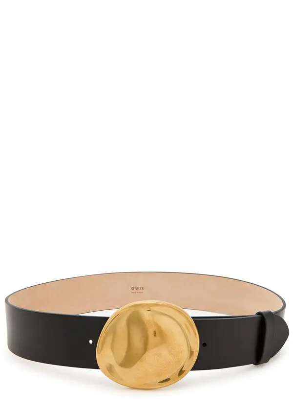 Khaite Keefe Leather Belt - Black