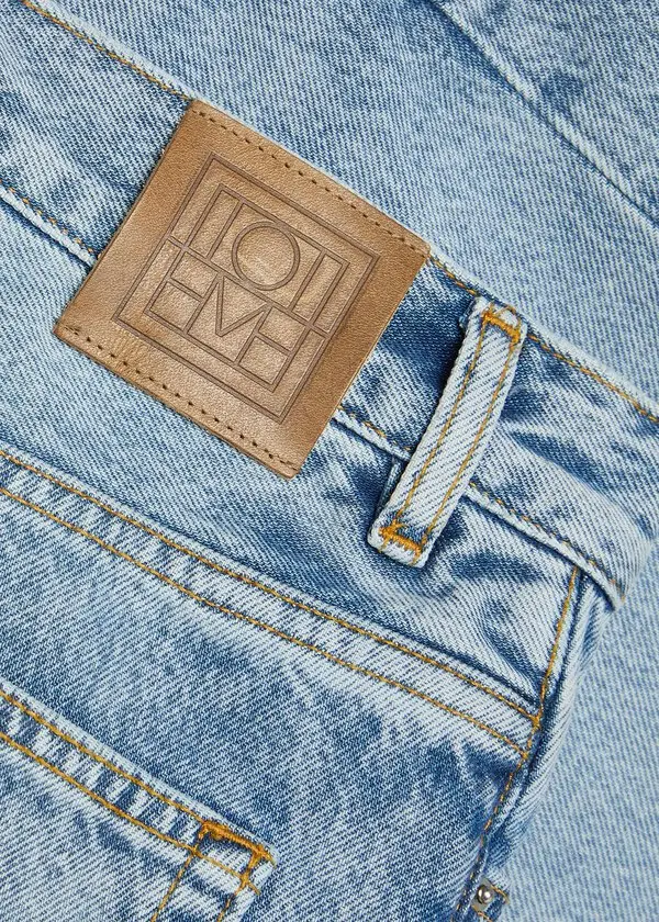 TOTEME Longline Denim Board Shorts - Light Blue