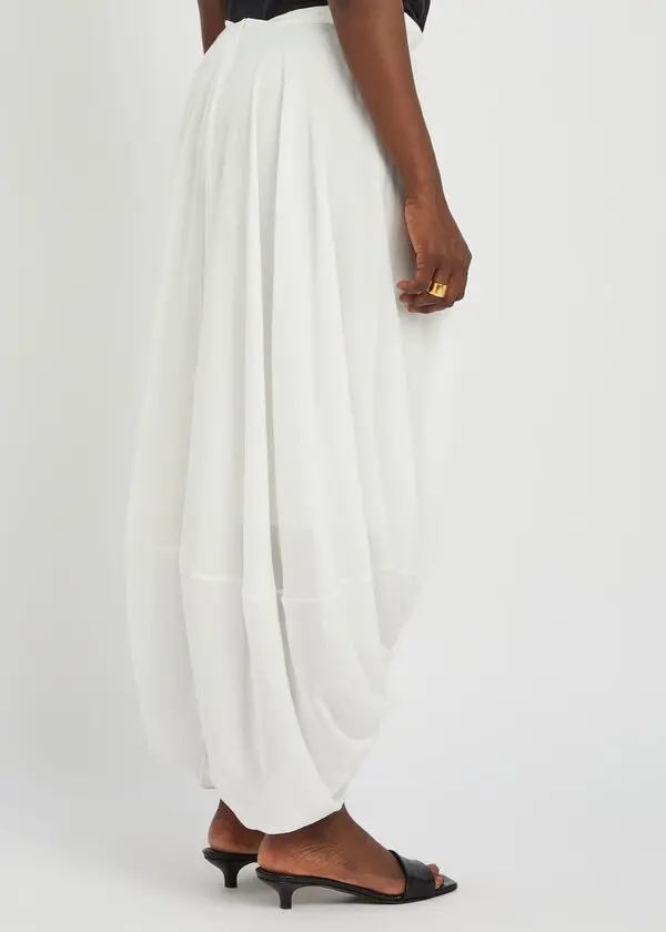 TOTEME Draped Cocoon Midi Skirt - White