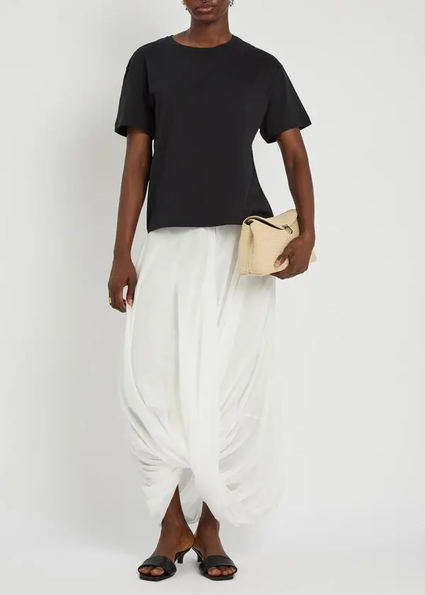 TOTEME Draped Cocoon Midi Skirt - White