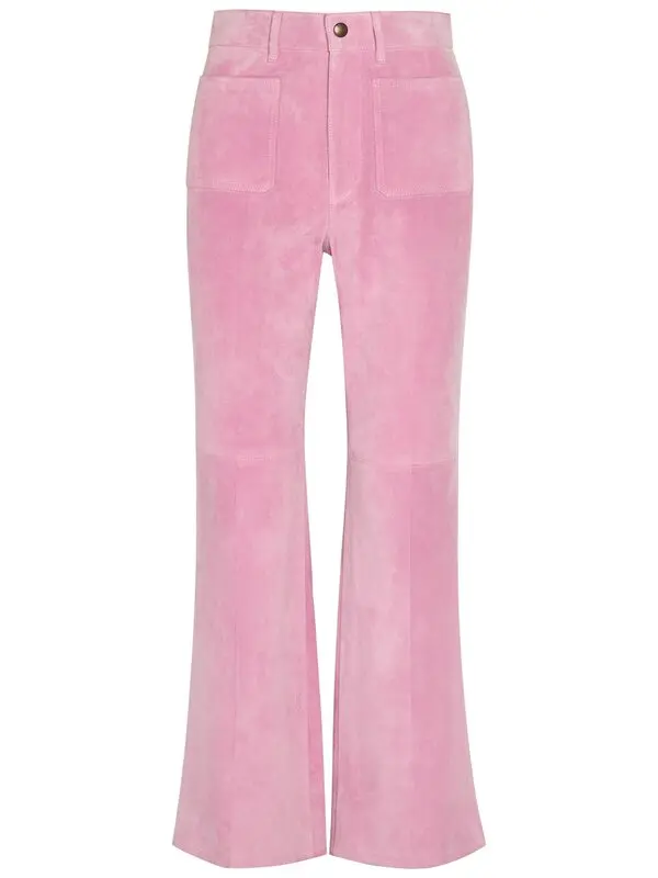 Chloé Flared-leg Suede Trousers