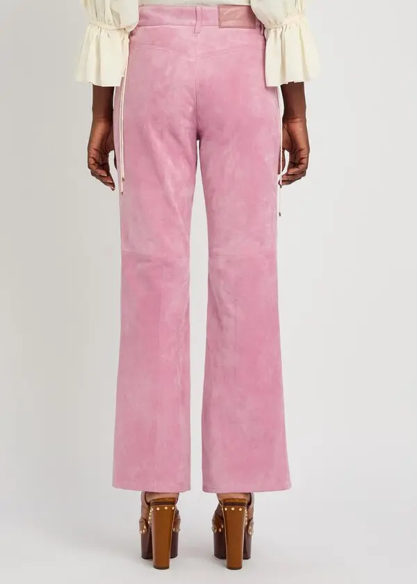 Chloé Flared-leg Suede Trousers