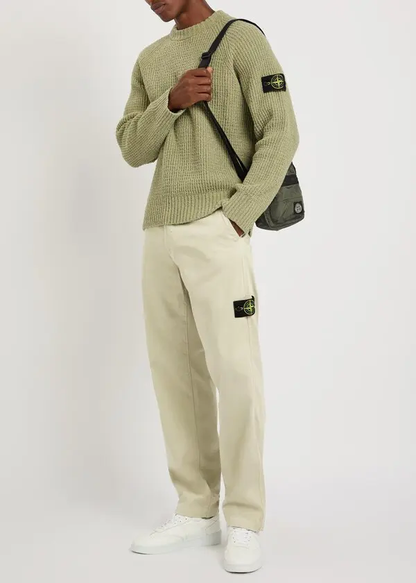 Stone Island Logo Stretch-cotton Trousers