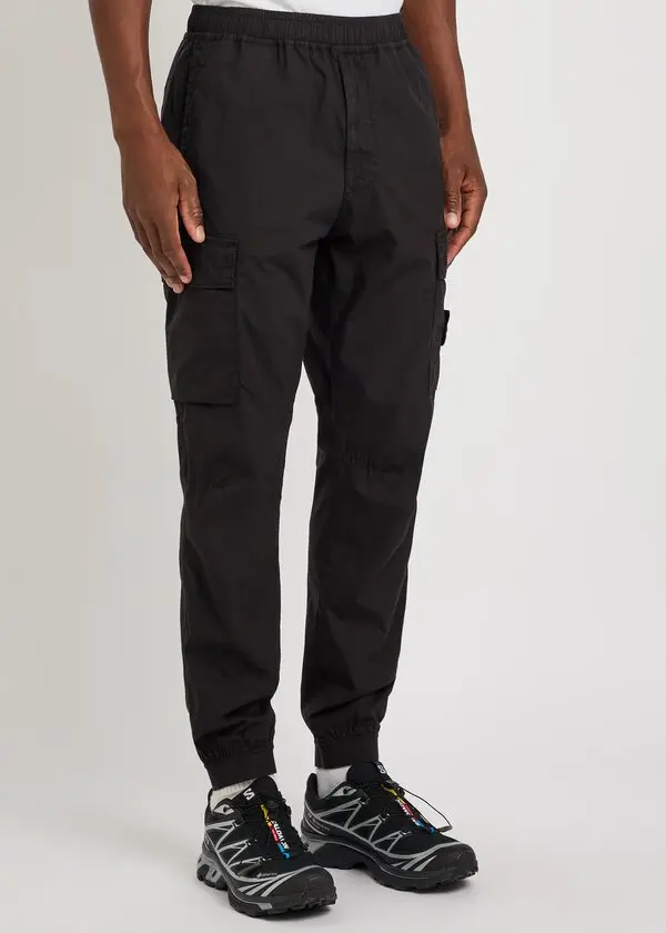 Stone Island Logo Stretch-cotton Cargo Trousers