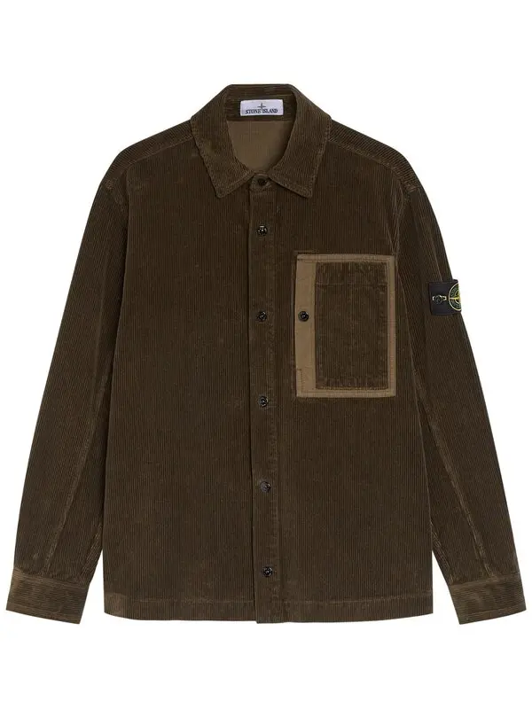 Stone Island Logo Corduroy Overshirt