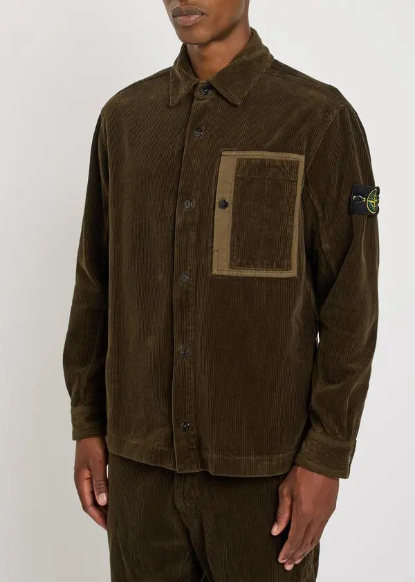 Stone Island Logo Corduroy Overshirt