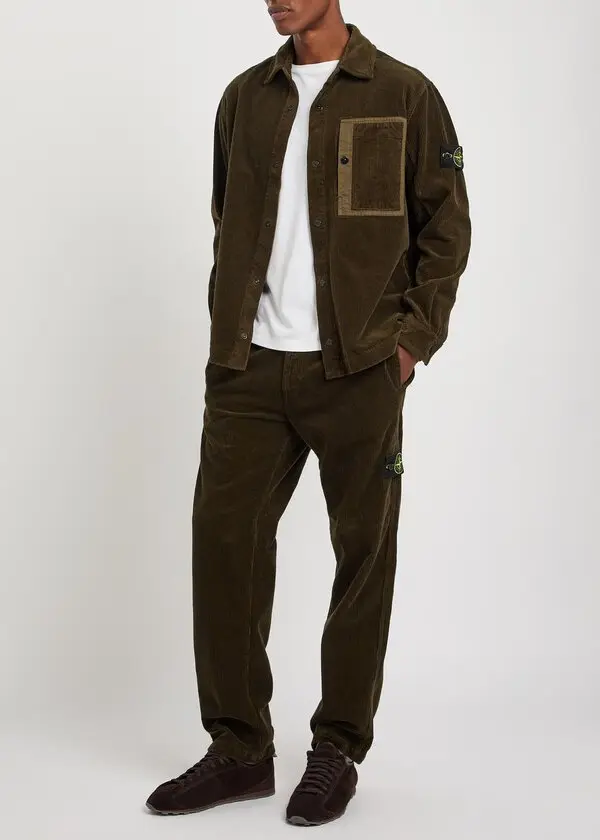 Stone Island Logo Corduroy Overshirt