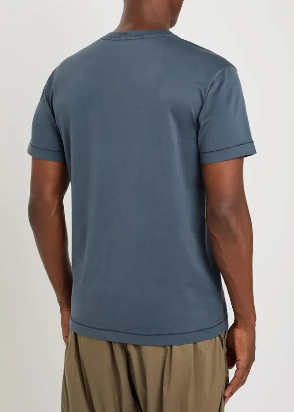 Stone Island Compass Logo Cotton T-shirt - Blue Dark