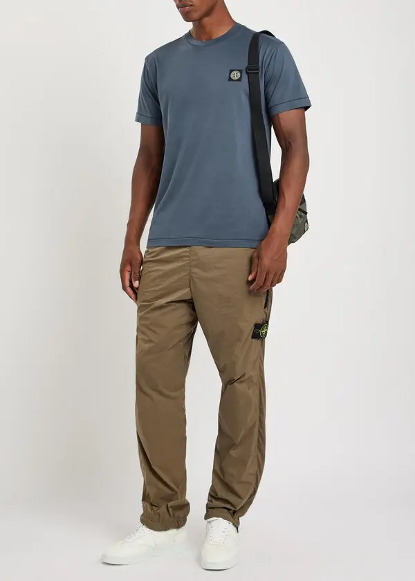 Stone Island Compass Logo Cotton T-shirt - Blue Dark