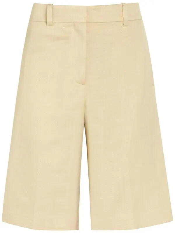 Another Tomorrow Tailored Wide-leg Bermuda Shorts