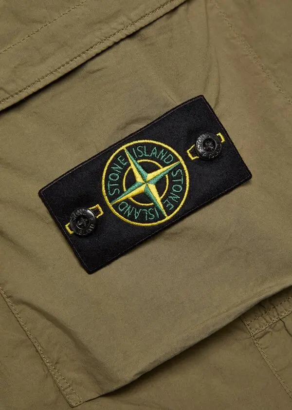 Stone Island Logo Stretch-cotton Cargo Trousers