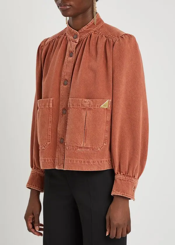 Chloé Gathered Denim Jacket