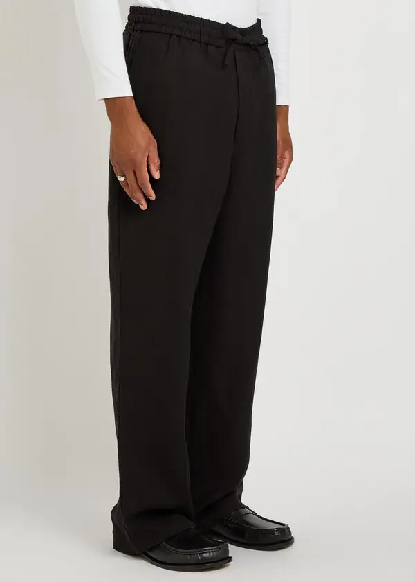 AMI Paris Wide-leg Woven Trousers