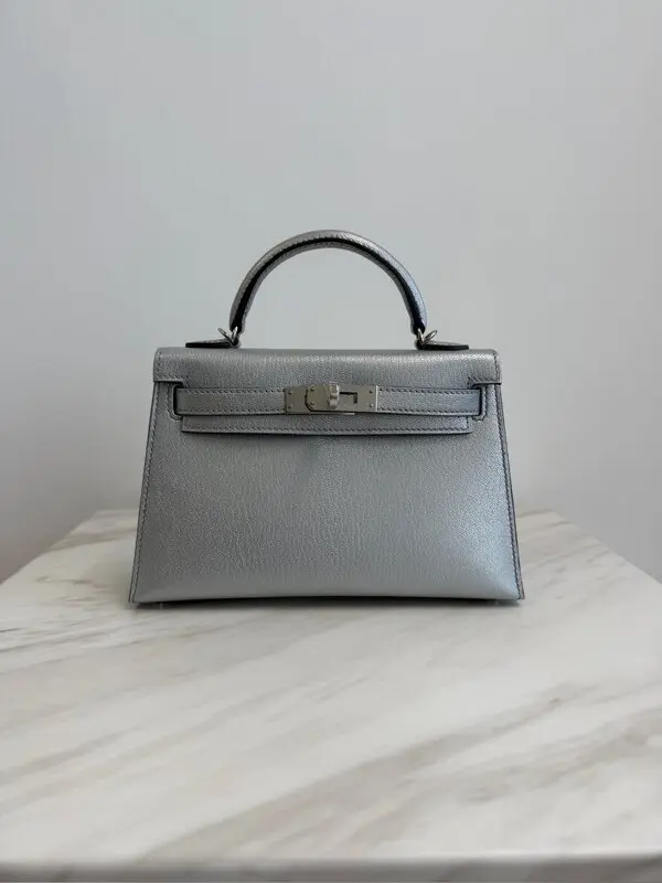 Hermès Kelly Mini Bag With Palladium Hardware - Silver
