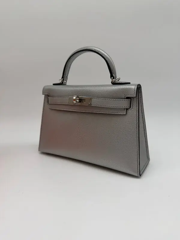 Hermès Kelly Mini Bag With Palladium Hardware - Silver