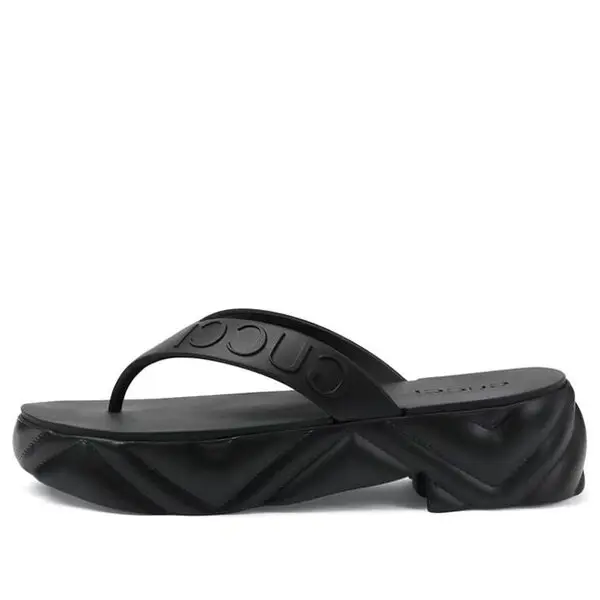 Gucci Thong Platform Sandal - Black