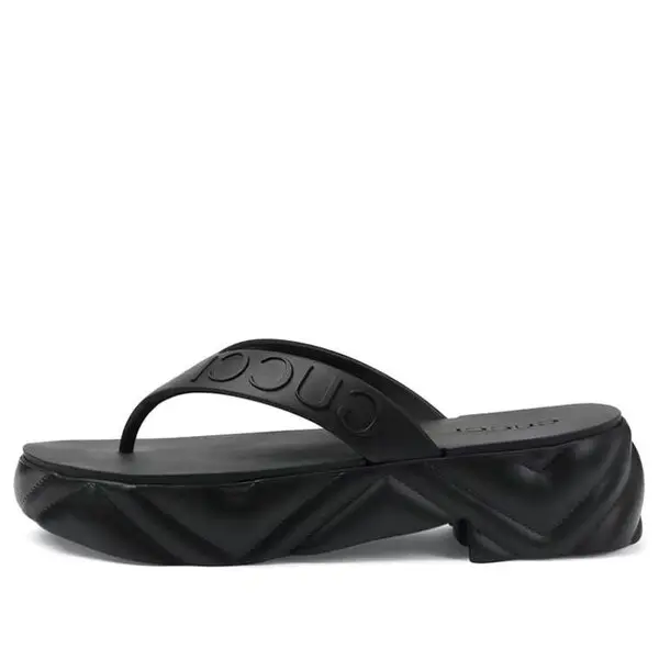 Gucci Thong Platform Sandal - Black