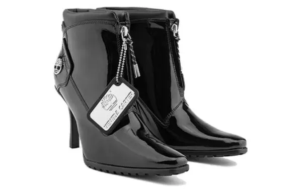 Timberland X Veneda Carter Patent Leather Zip Boots - Black
