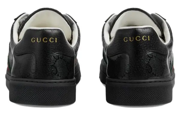 Gucci Ace Sneaker With Web Gg Crystal Canvas - Black