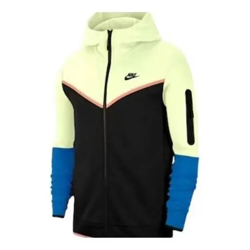 Nike Tech Fleece Full Zip Hoodie - Lime Ice/black/signal Blue