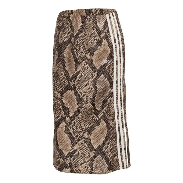 Adidas Snake Print Satin Skirt Asia Sizing 'linen Magic Beige - Linen/magic Beige