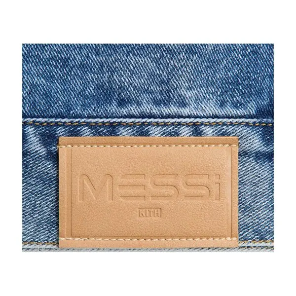 Kith X Messi For Adidas Football Denim Jacket 'aurora Ink