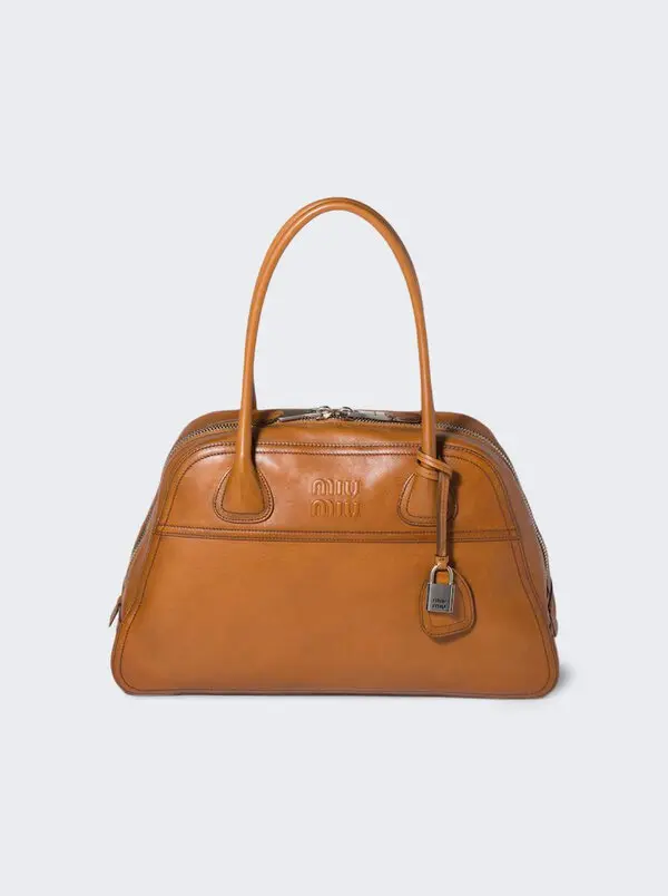 Miu Miu Vivant Medium Leather Bag - Brown