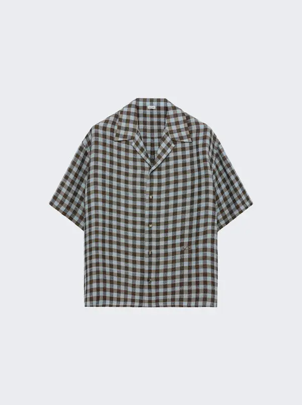 Loewe Short Sleeve Shirt Blue And Brown - Multi