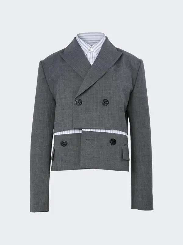 Sacai Suiting X Poplin Jacket And Off-white Stripe