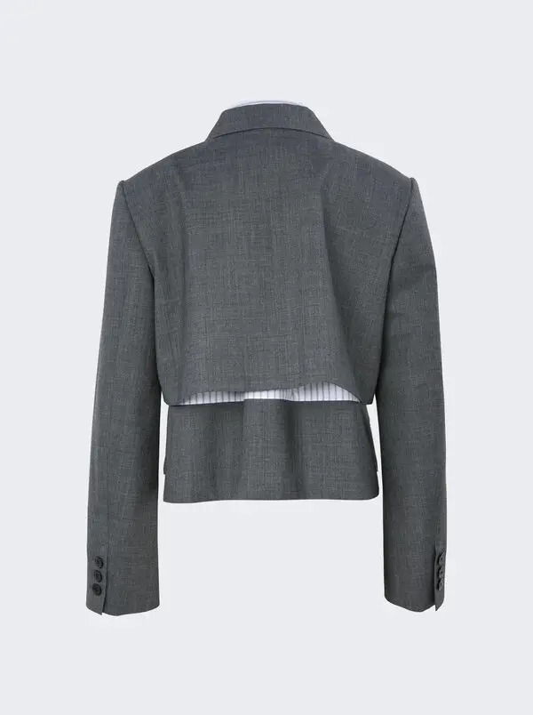 Sacai Suiting X Poplin Jacket And Off-white Stripe