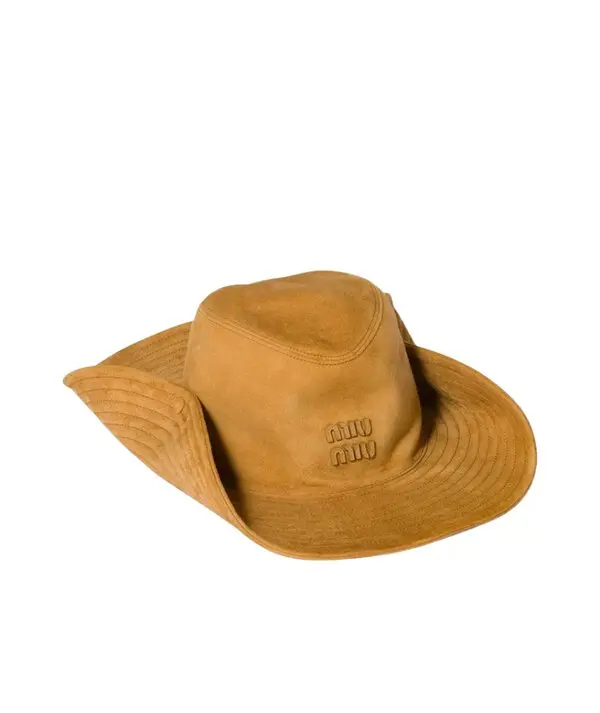 Miu Miu Suede Cowboy Hat - Brown