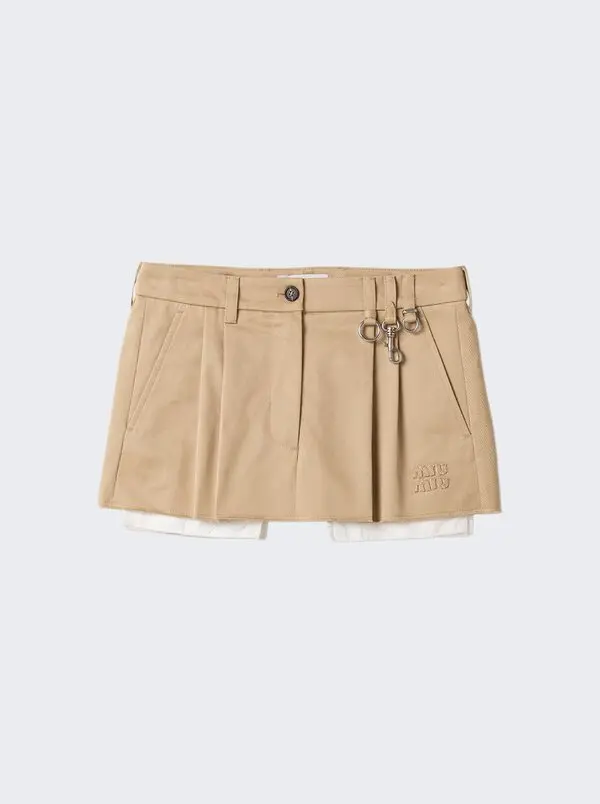 Miu Miu Chino Mini Skirt Cord - Beige