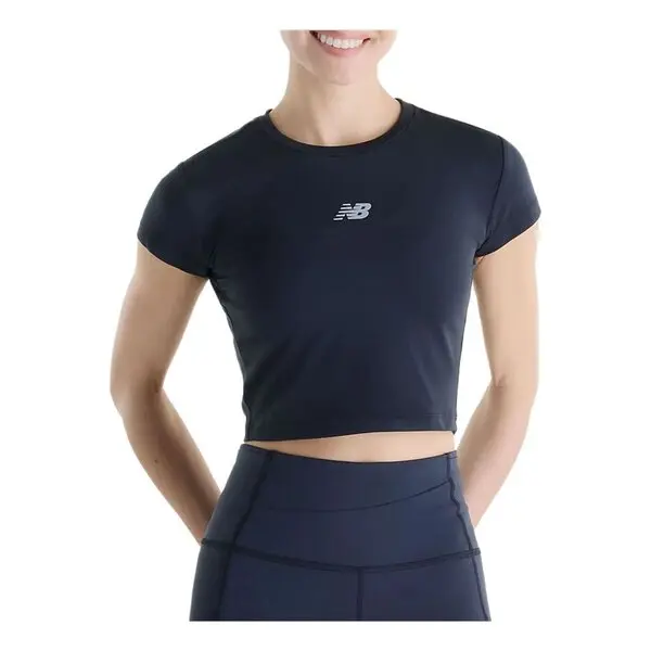 NEW BALANCE Harmony Fitted Cropped T-shirt - Black