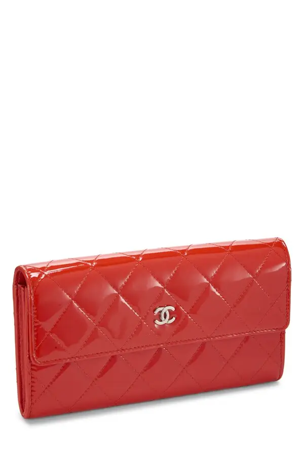 Chanel Patent Quilted Flap Wallet